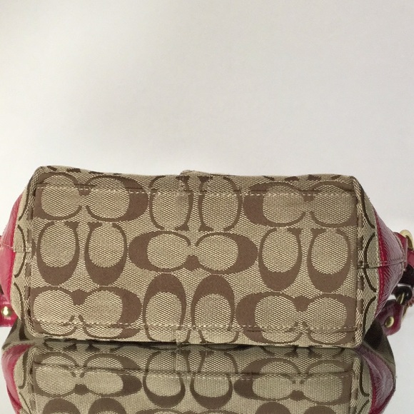 Coach | Bags | Coach Logo Insignia Brown Dark Pink Mini Bag | Poshmark